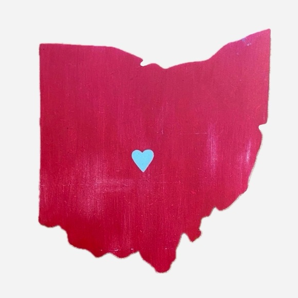 Art | Ohio State Columbus Heart Wooden Cutout Wall Art | Poshmark